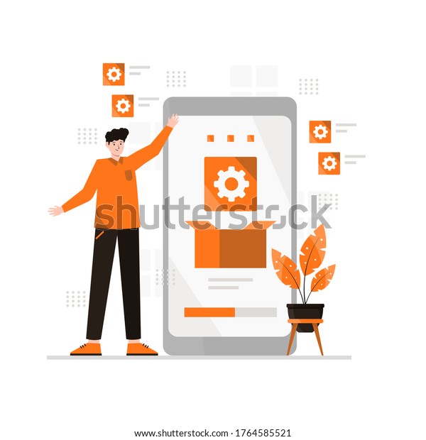 Apps Concept Ilustrations Your Landing Page Stock Vector (Royalty Free ...