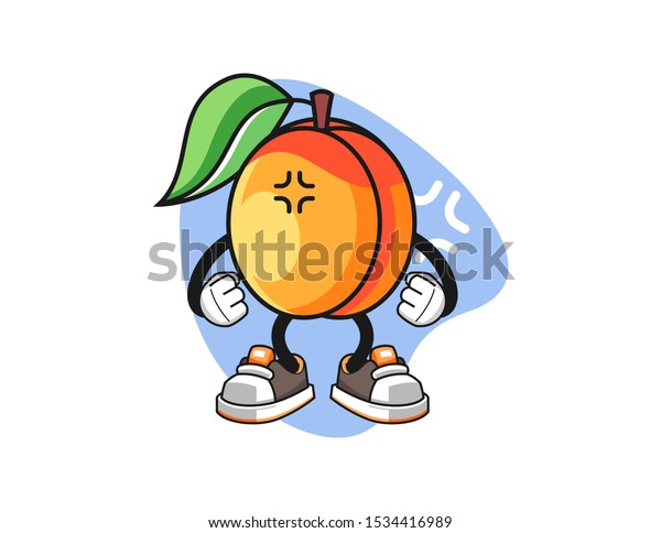 Apricots Angry Mascot Design Vector Cartoon Stock Vector (Royalty Free ...
