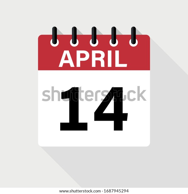 April 14 Calendar Icon Calendar Icon Stock Vector (Royalty Free ...
