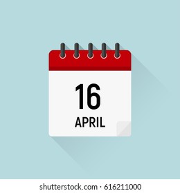 April 16 Easter Calendar Icon Holidays Stock Vector (Royalty Free ...
