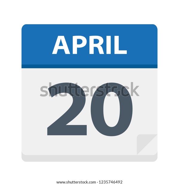 April 20 Calendar Icon Vector Illustration Stock Vector (Royalty Free ...