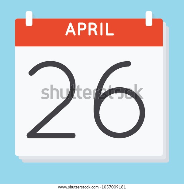 April 26 Calendar Icon Vector Illustration Stock Vector (Royalty Free ...