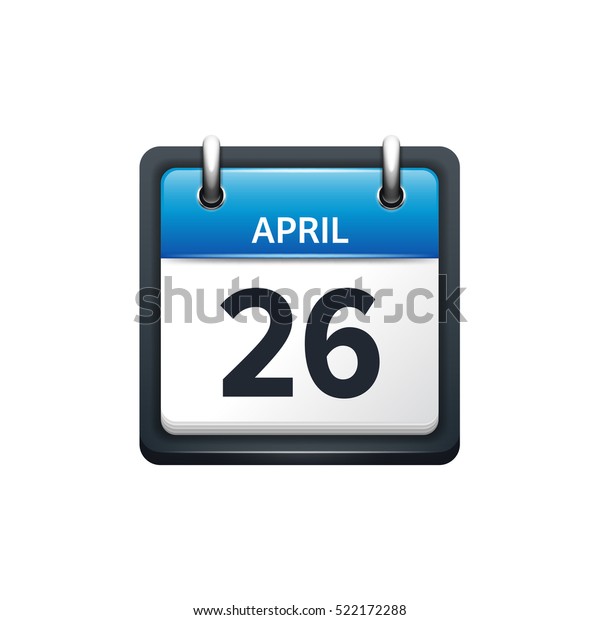 April 26 Calendar Iconvector Illustrationflat Stylemonth Stock Vector ...