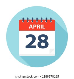April 28 Calendar Icon Vector Illustration Stock Vector (Royalty Free ...
