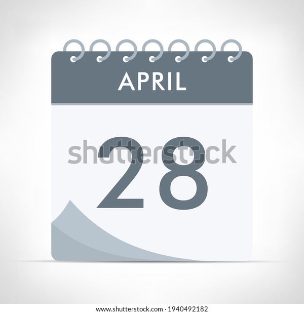 April 28 Calendar Icon Vector Illustration Stock Vector (Royalty Free ...