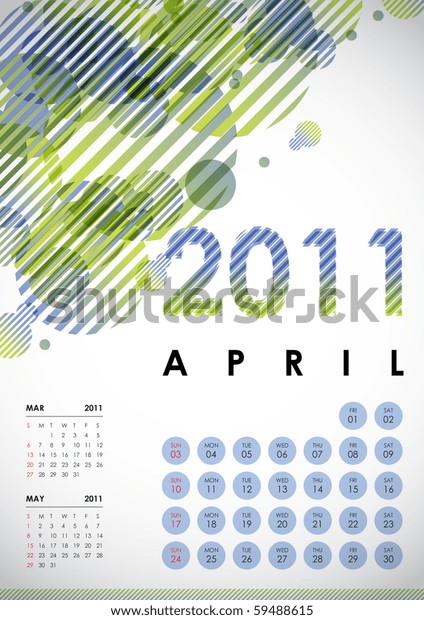 April Calendar Design 2011 Stock Vector (Royalty Free) 59488615 ...