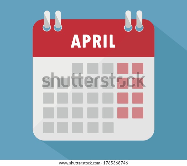 April Calendar Vector Calendar Poster Graphic Stock Vector (Royalty ...