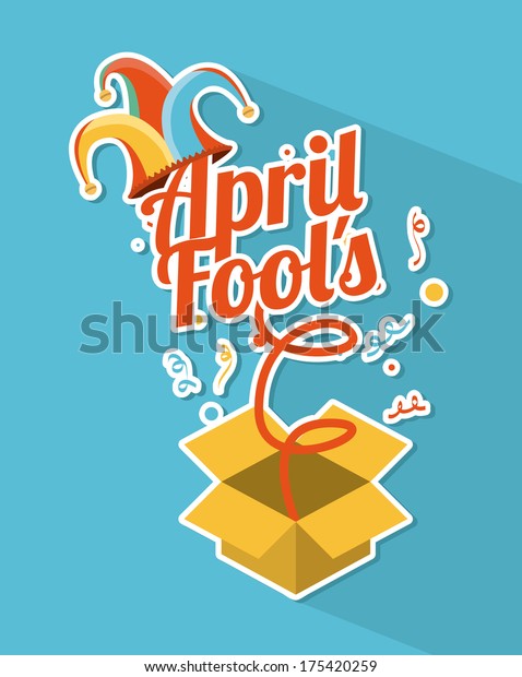 April Fools Day Over Blue Background Stock Vector (Royalty Free) 175420259