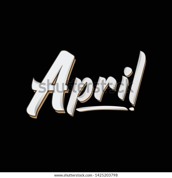 April Fourth Month Year Gregorian Calendar Stock Vector (Royalty Free ...