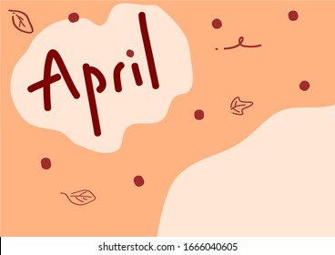April Month Hand Painted Background Beige Stock Vector (Royalty Free ...