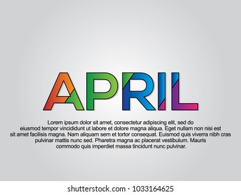 April Word Creative Design Concept Modern Stock Vector (Royalty Free ...