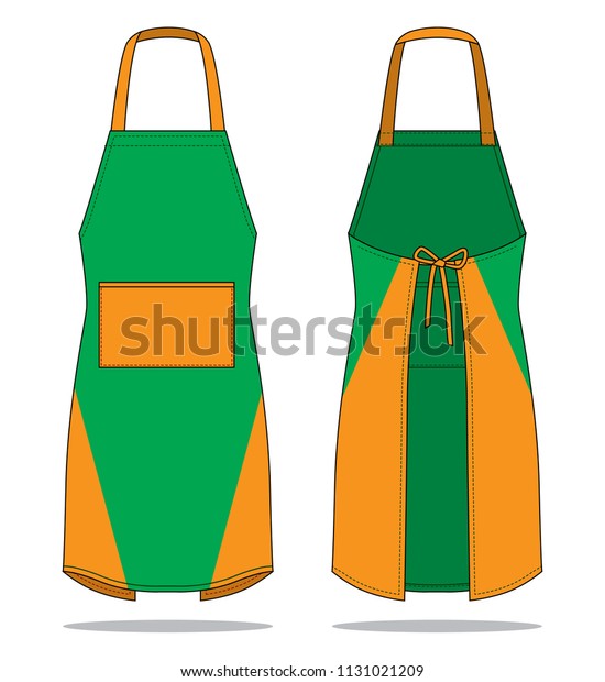 Apron Design Vector Greenorange Colorsfront Back Stock Vector (Royalty ...