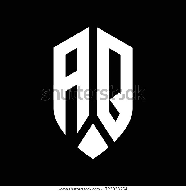 Aq Logo Monogram Emblem Shield Style Stock Vector (Royalty Free ...