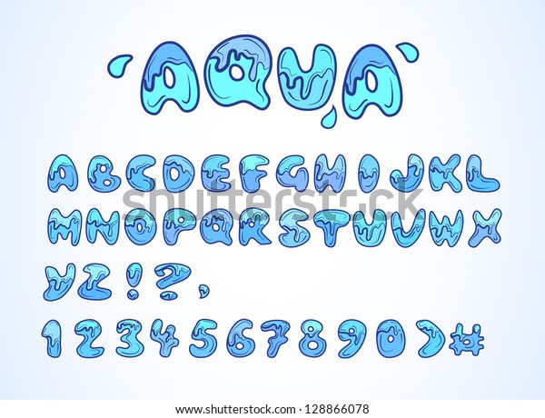 Aqua Doodle Alphabet Stock Vector (Royalty Free) 128866078 | Shutterstock