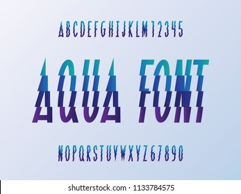 Aqua Font Vector Alphabet Letters Numbers 스톡 벡터(로열티 프리) 1133784575 ...