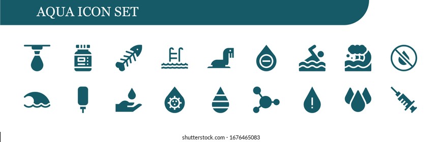 Aqua Icon Set 18 Filled Aqua Stock Vector (Royalty Free) 1676465083 ...