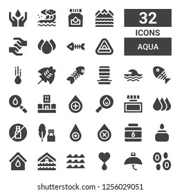 Aqua Icon Set Collection 32 Filled: vector de stock (libre de regalías ...