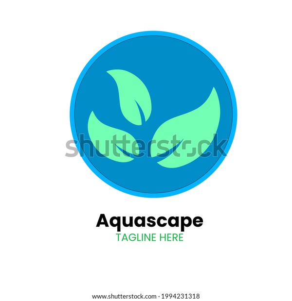 Aquascape Logo Design Vector Illustration Creative Stock Vector ...
