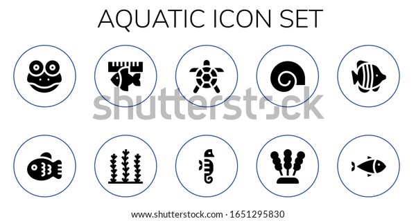 Aquatic Icon Set 10 Filled Aquatic Stock Vector (Royalty Free) 1651295830