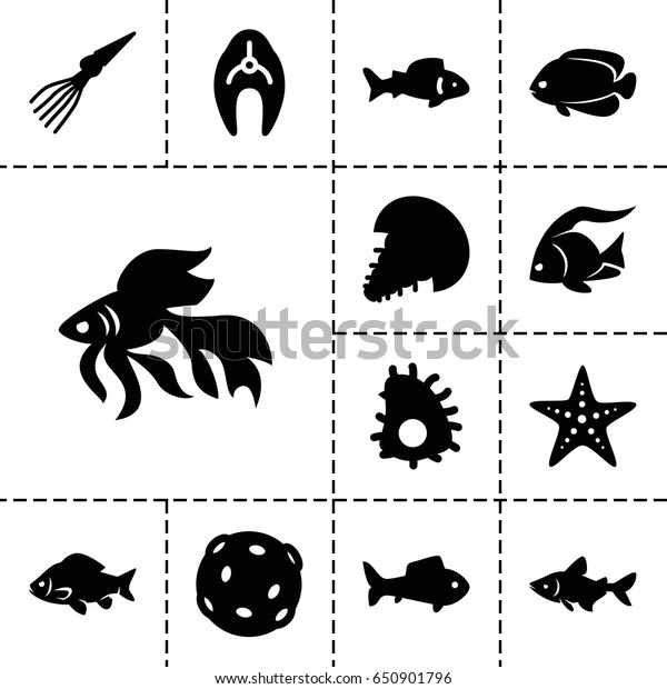 Aquatic Icon Set 13 Filled Aquaticicons Stock Vector (Royalty Free ...
