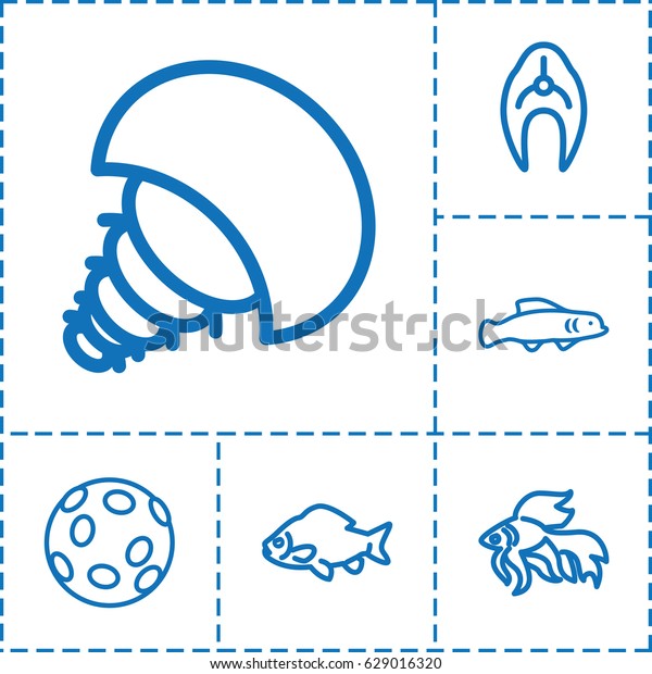 Aquatic Icon Set 6 Aquatic Outline Stock Vector (Royalty Free ...