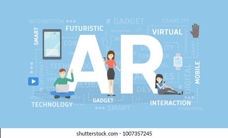 Ar Concept Illustration Idea Augmented Reality Stock Vector (Royalty ...