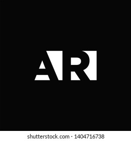 Ar Logo Letter Negative Space Black Stock Vector (Royalty Free ...