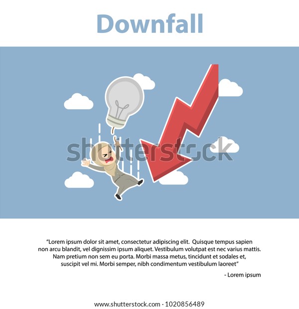Arab Businesswoman Downfall Infographic Stock Vector (Royalty Free ...