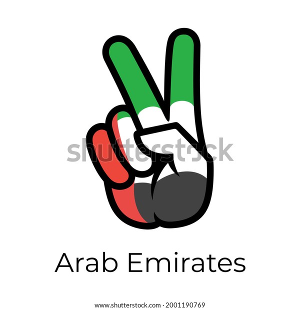 Arab Emirates Flag Form Peace Sign Stock Vector (Royalty Free ...