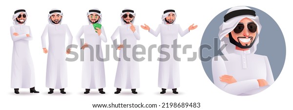 Arab Man Vector Character Set Design Stock Vector (Royalty Free ...
