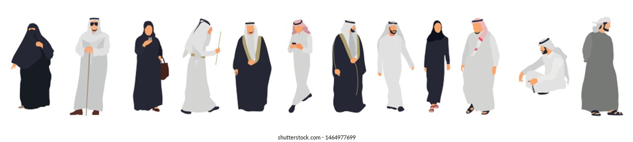 Arab People Isolated Characters Flat Illustration: vector de stock ...