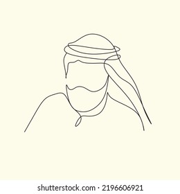 Arabian Man Line Art Vector Stock Vector (Royalty Free) 2196606921 ...