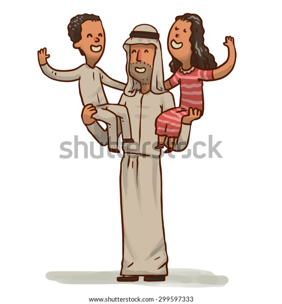 Arabic Father Child Vector: เวกเตอร์สต็อก (ปลอดค่าลิขสิทธิ์) 299597333 ...