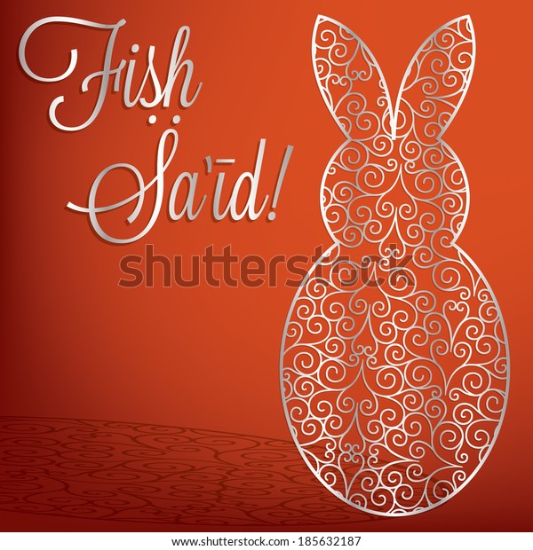Arabic Filigree Bunny Happy Easter Card Stock Vector (Royalty Free ...