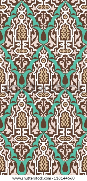 Arabic Floral Seamless Pattern Traditional Arabic Stock Vector (Royalty ...