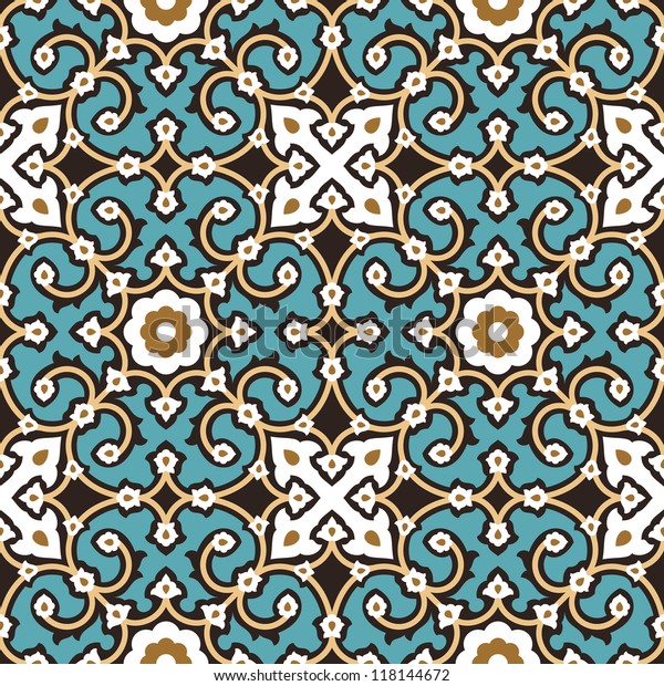 Arabic Floral Seamless Pattern Traditional Arabic Stock Vector (Royalty ...