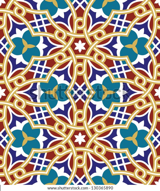 Vector de stock (libre de regalías) sobre Arabic Floral Seamless ...