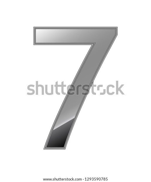Arabic Number Seven Gray Color Isolated: เวกเตอร์สต็อก (ปลอดค่า ...