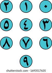 Arabic Numbers Set On White Background Stock Vector (Royalty Free ...