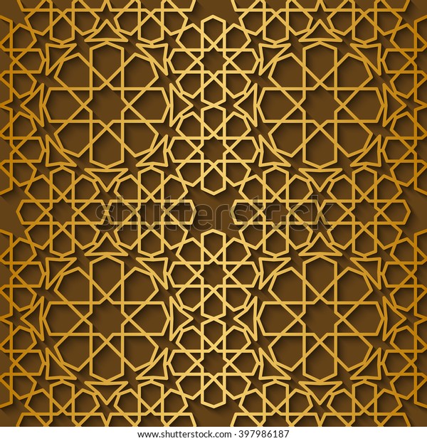 Arabic Pattern Gold Style Traditional East 库存矢量图（免版税）397986187 ...