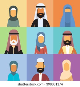 Arab Man Woman Wearing Masks Stock Vector (Royalty Free) 1684259542