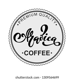 Arabica Coffee Logo Vector Illustration Handwritten Stock Vector ...