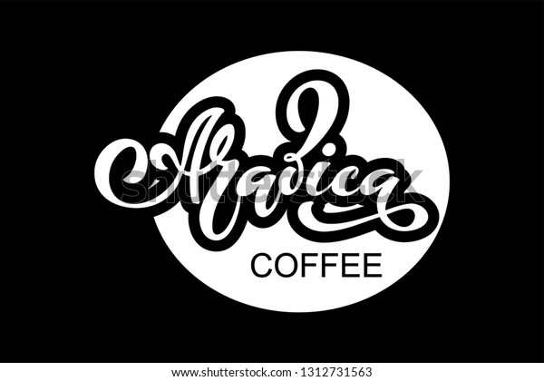 Arabica Coffee Logo Vector Illustration Handwritten Stock Vector ...