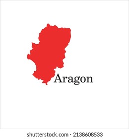 Aragon Map On White Background Stock Vector (Royalty Free) 2138608533 ...