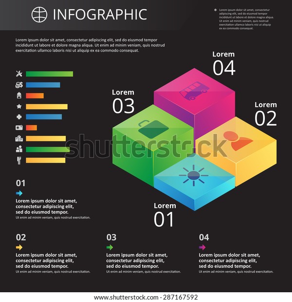 Arbitrary Template Infographics Icons Stock Vector (Royalty Free) 287167592