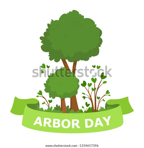Arbor Day Cartoon Vector Illustration Green Stock Vector (Royalty Free ...