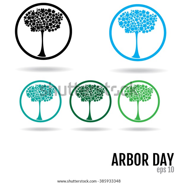 Arbor Day Icons Arbor Day Vector Stock Vector (Royalty Free) 385933348