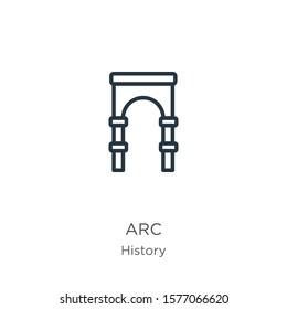 Arc Icon Thin Linear Arc Outline Stock Vector (Royalty Free) 1577066620 ...
