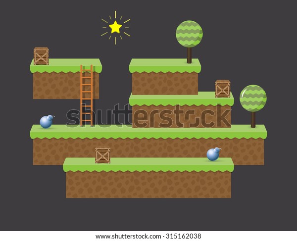 Arcade Computer Game World Isometric Level Stock Vector (Royalty Free ...