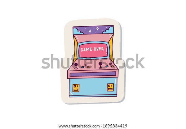 Arcade Game Machine Sticker Design Stock Vector (Royalty Free) 1895834419